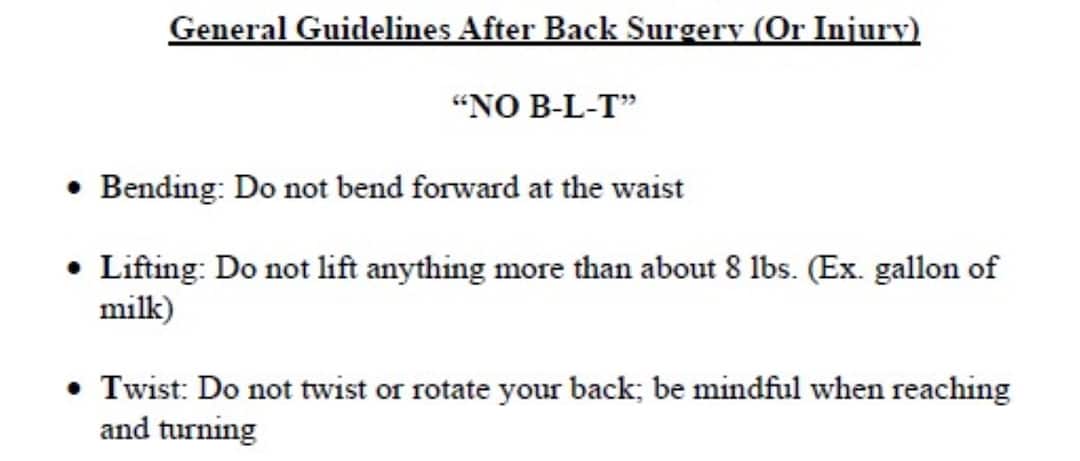 Patient Handout- Spinal Precautions - Etsy