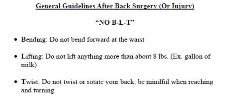 Patient Handout- Spinal Precautions - Etsy