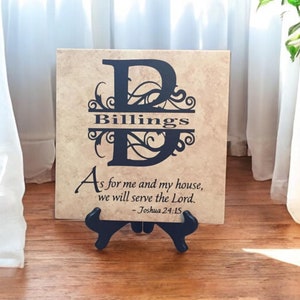 Personalized Scripture Sign Tile, Religious Gift Couple, Housewarming ...