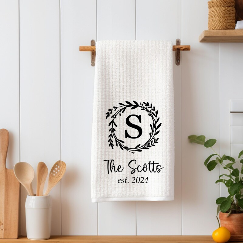 Monogram Dish Towel - Etsy