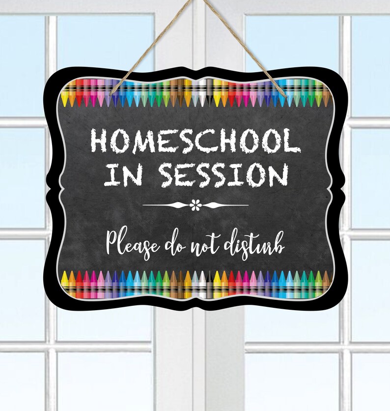 Virtual Learning Sign, Homeschool in Progress Sign, Sign for Teacher ...