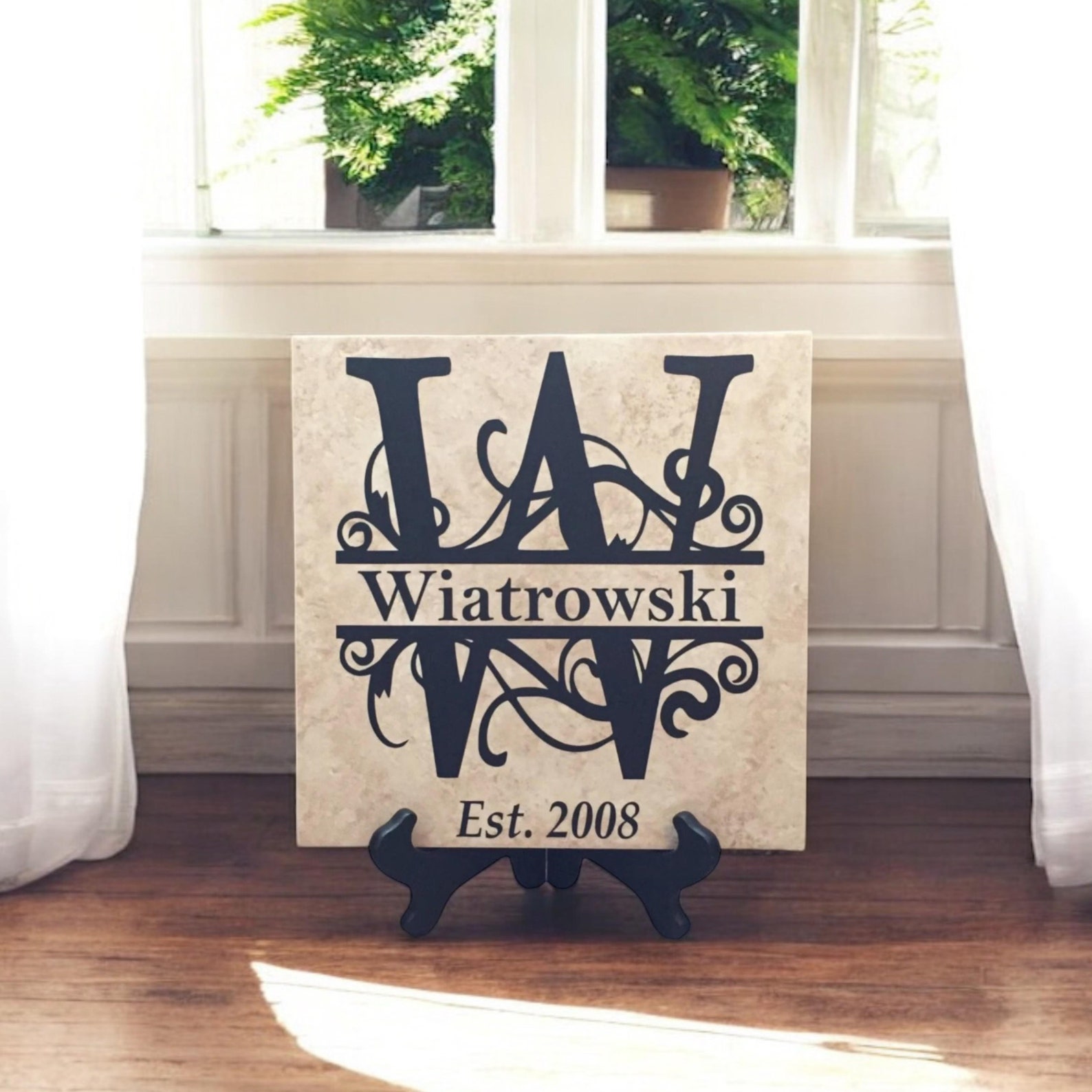 Established Family Last Name Sign, Name Plaque, Personalized Tiles ...