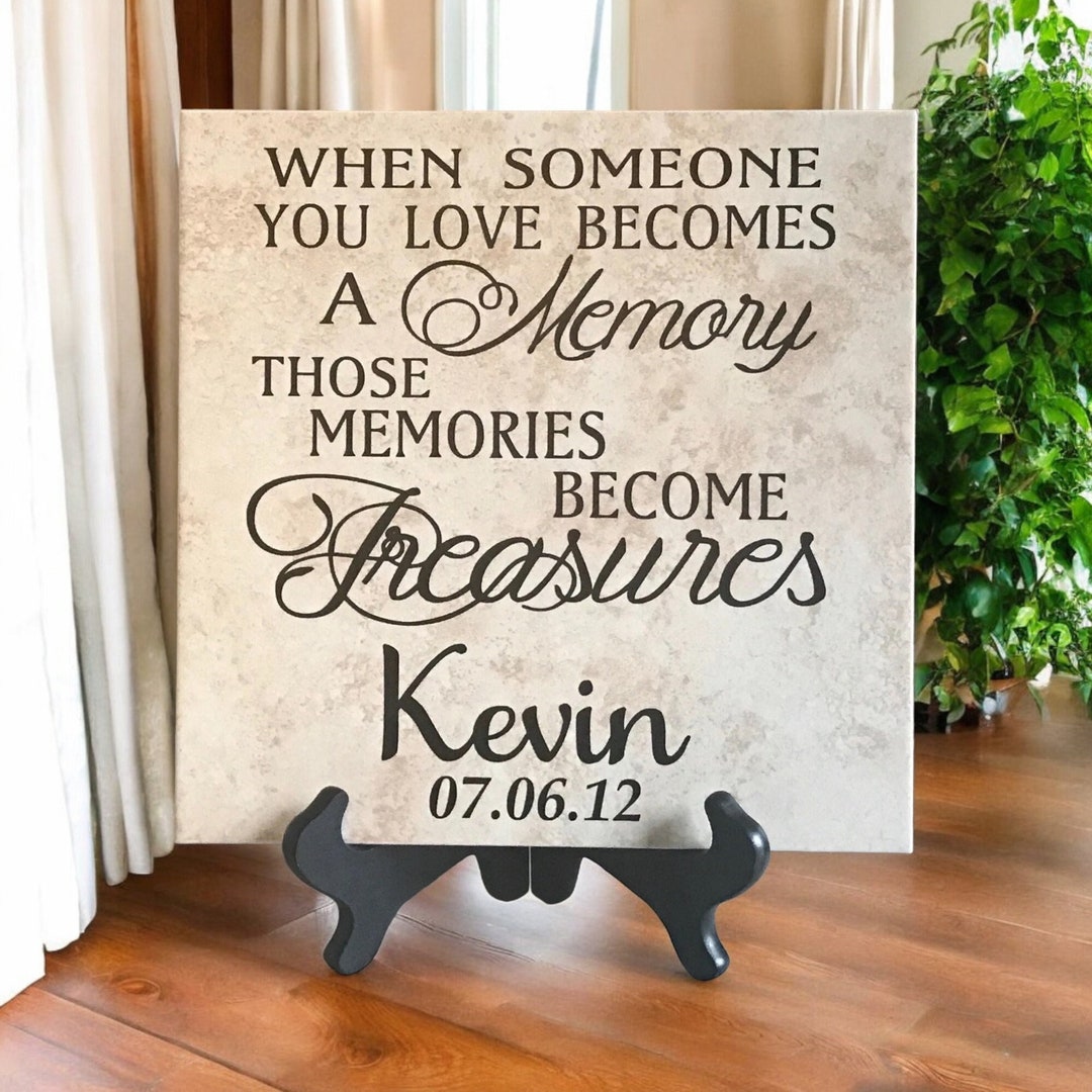 Remembrance Memorial for Loved One, Remembrance Tile, Condolence Gift ...