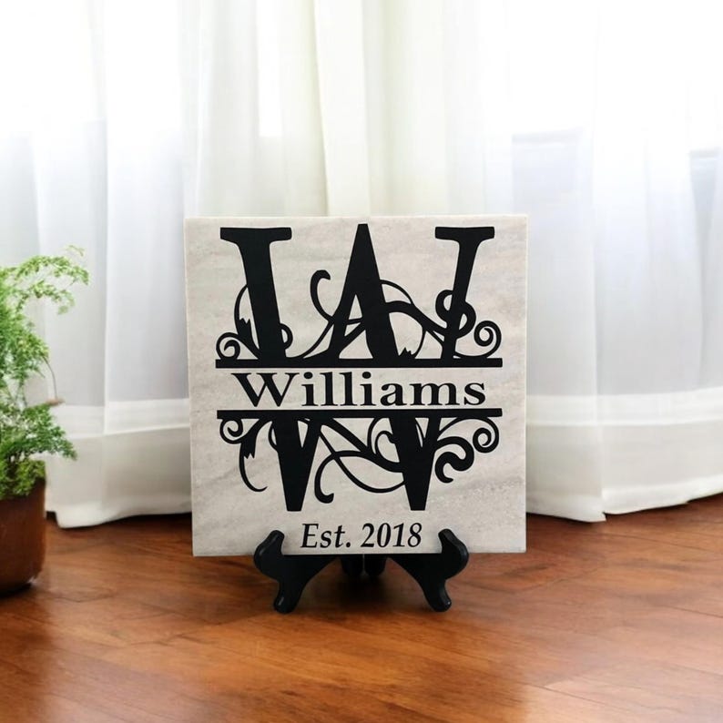 Personalized Name Tile, Family Last Name Sign, Wedding Gift Couple ...