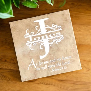 Custom Scripture Sign Tile, Newlywed Gift, Gift for Home, Scripture ...