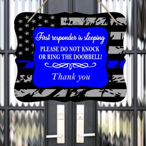 Sleeping First Responder, Night Shift Worker Sign, Sleeping Do Not Ring ...