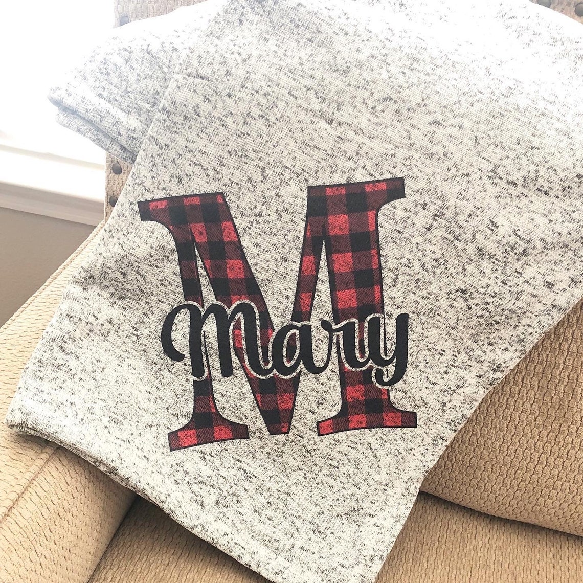 Monogrammed Blanket Personalized Throw Blanket Couch Throw | Etsy