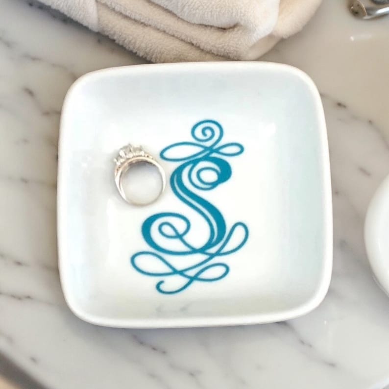 Personalized Monogrammed Ring Dish, Custom Jewelry Holder, Mom Gifts ...