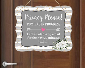 Pumping Signs Pumping Door Hanger Signs Breastfeeding - Etsy