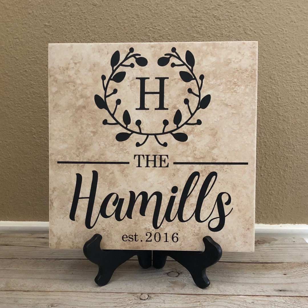 Monogrammed Tile, Personalized Tile, Name Tile, Wedding Gift ...