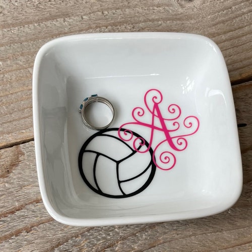 Volleyball Monogrammed Jewelry Dish Personalized Ring Dish - Etsy