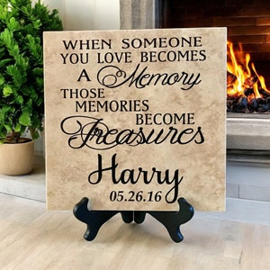 Remembrance Memorial for Loved One, Remembrance Tile, Condolence Gift ...