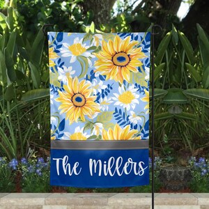 Personalized Sunflower Garden Flag, Summer Yard Decor, Welcome Porch ...