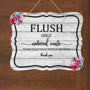 Bathroom Signs, Bathroom Wall Decor, Do Not Flush Sign, Restroom Has ...