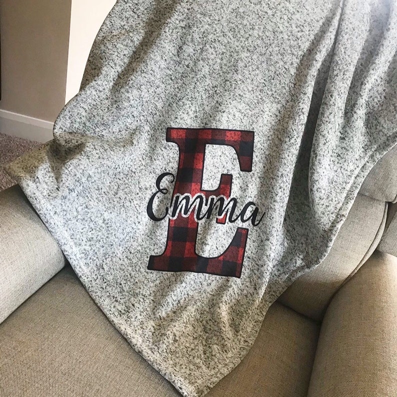 Monogrammed Throw Personalized Blanket Gift for Boss Coach - Etsy