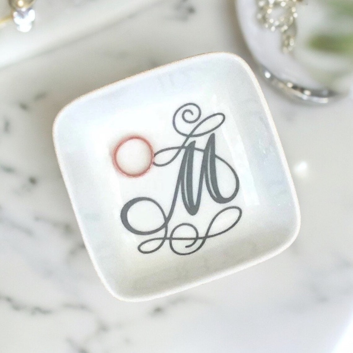 Personalized Monogrammed Ring Dish, Custom Jewelry Holder, Mom Gifts ...
