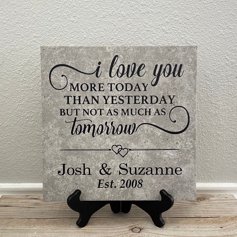 I Love You More Today Than Yesterday Personalized Sign - Etsy
