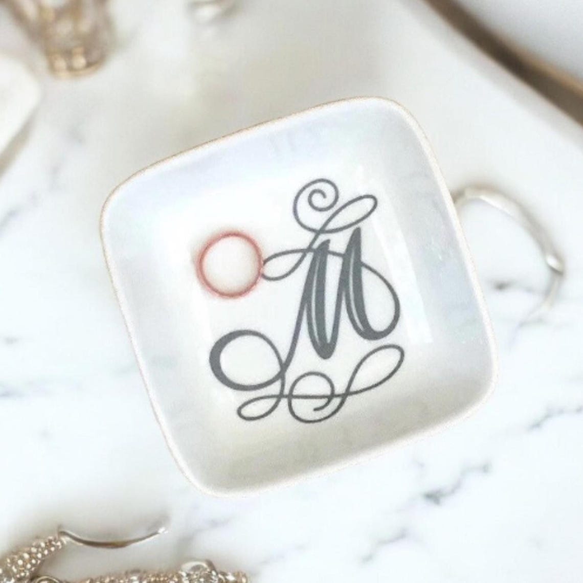 Personalized Monogrammed Ring Dish, Custom Jewelry Holder, Mom Gifts ...