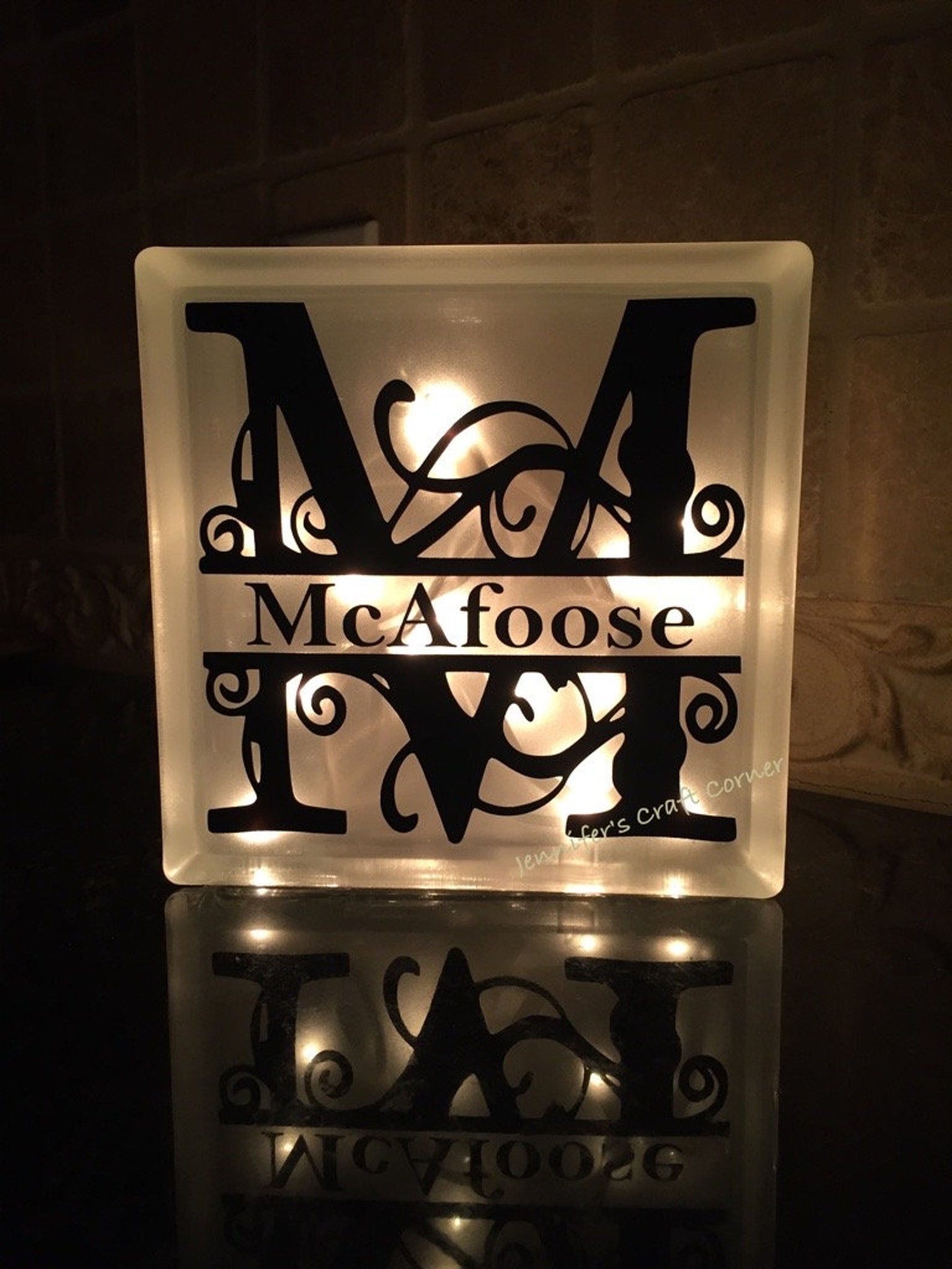 Personalized Night Light Monogrammed Light Box Frosted Glass | Etsy