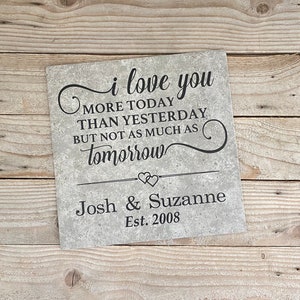 I Love You More Today Than Yesterday Personalized Sign - Etsy
