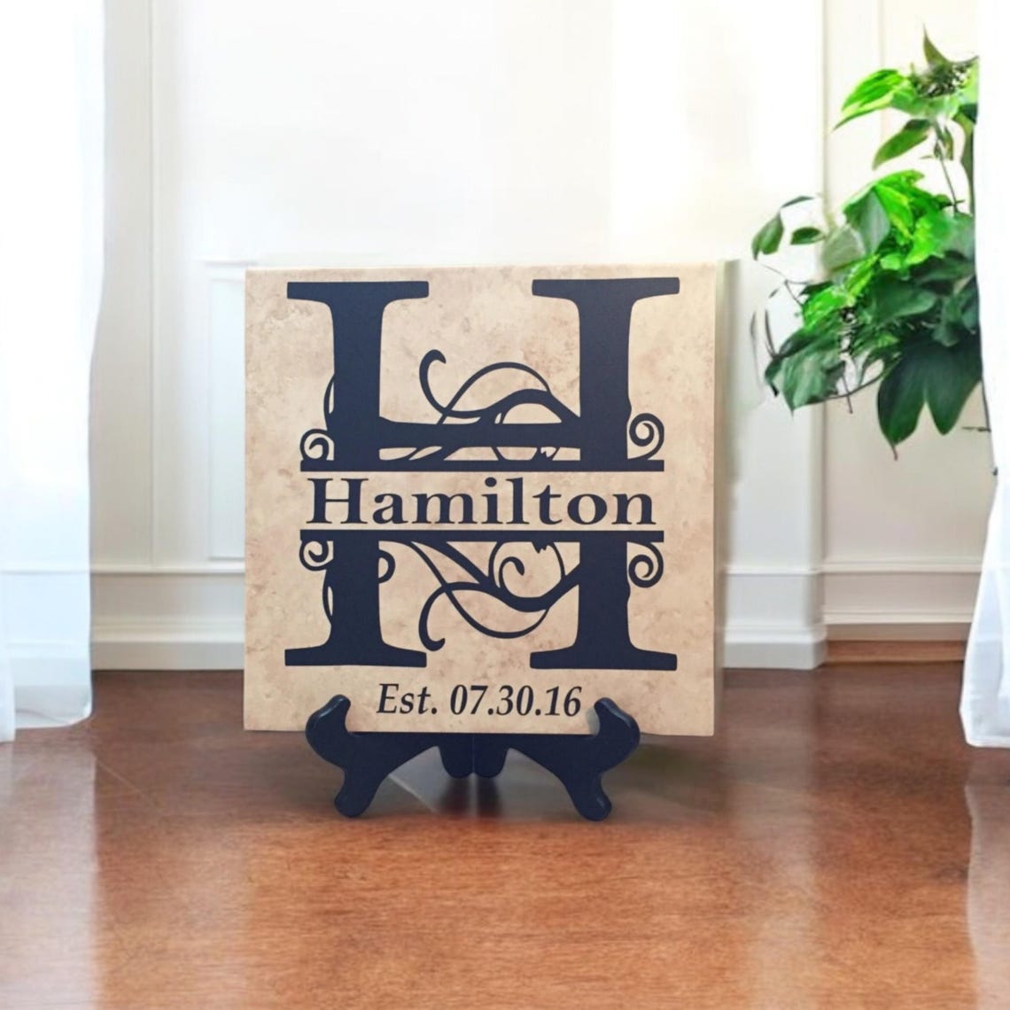 Established Family Last Name Sign, Name Plaque, Personalized Tiles ...