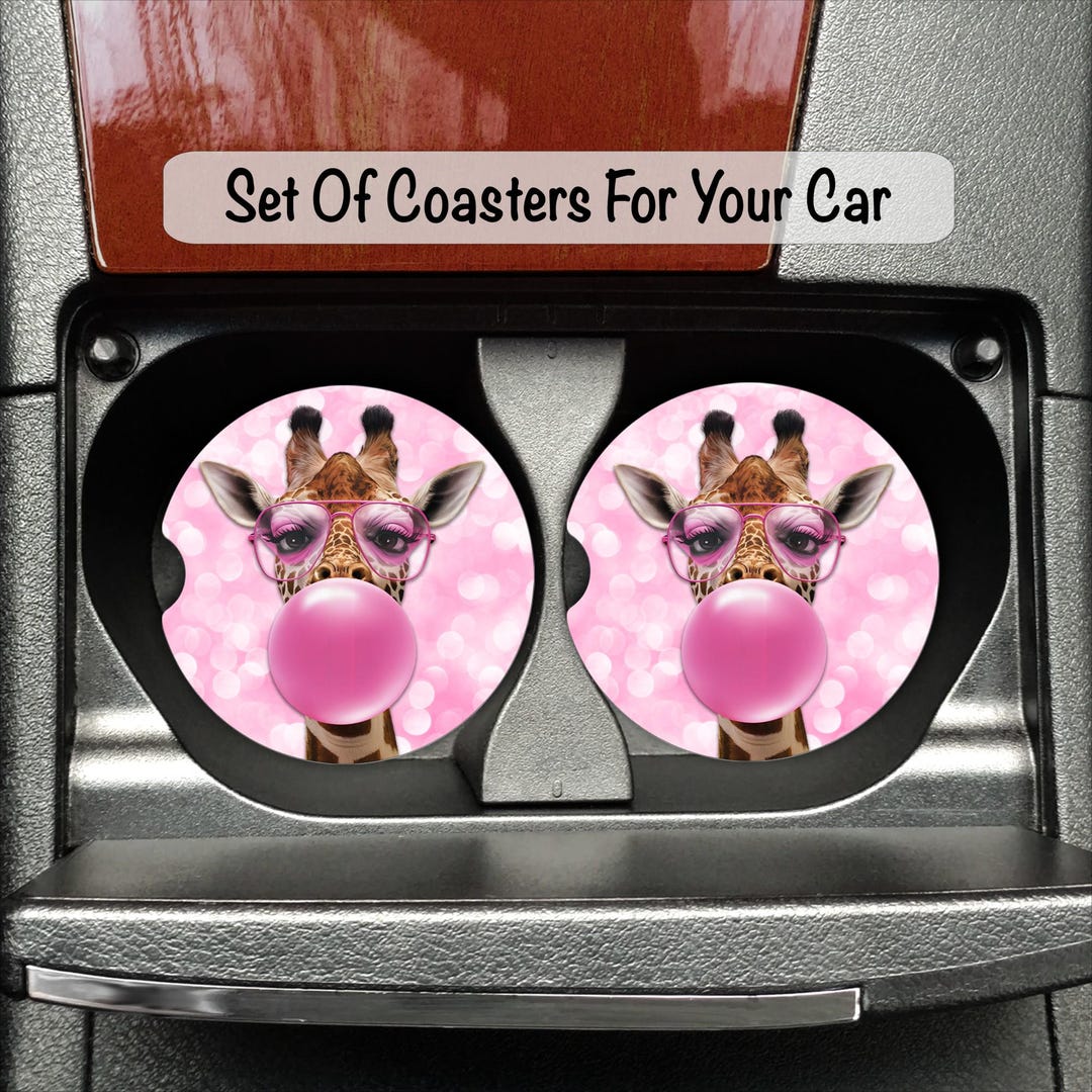 Giraffe Car Coasters, Funny Auto Coasters, Giraffe Gifts, Birthday Gift ...