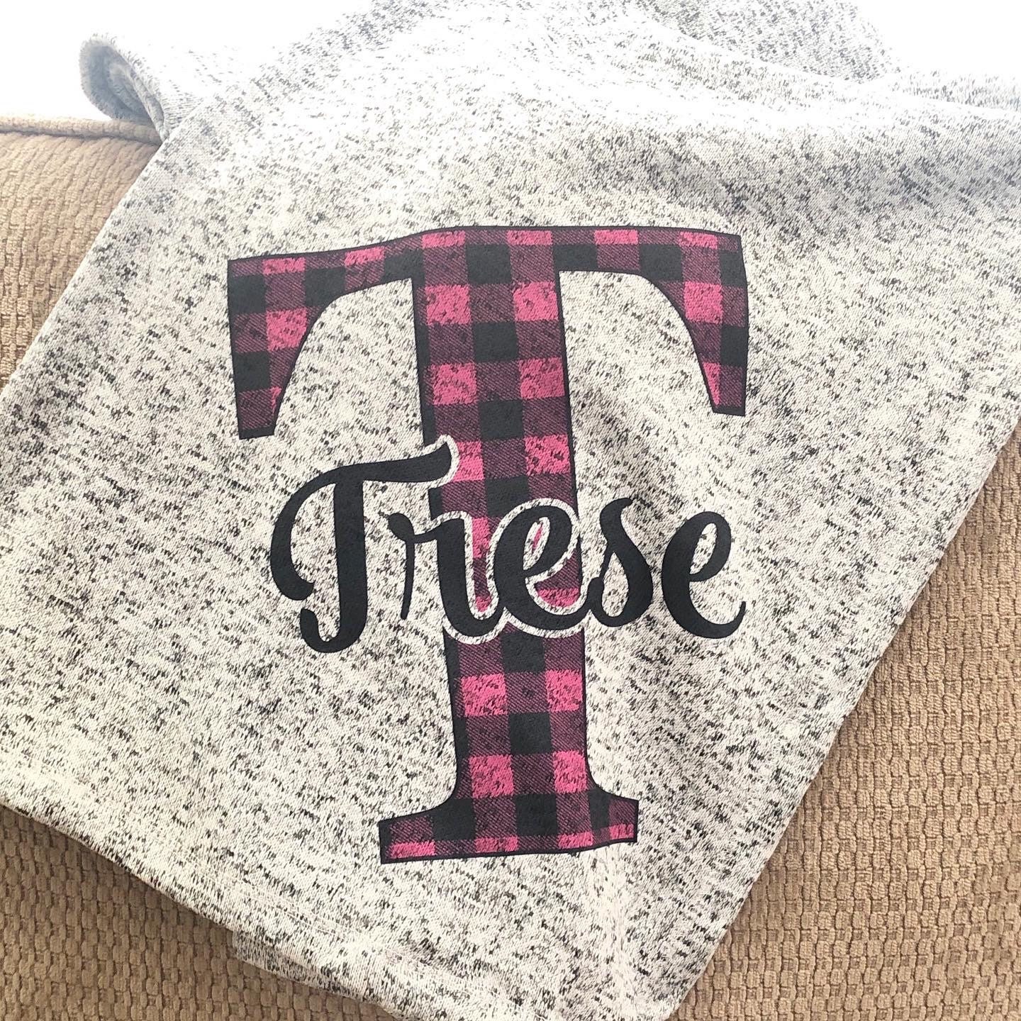 Monogrammed Blanket Personalized Throw Blanket Couch Throw | Etsy