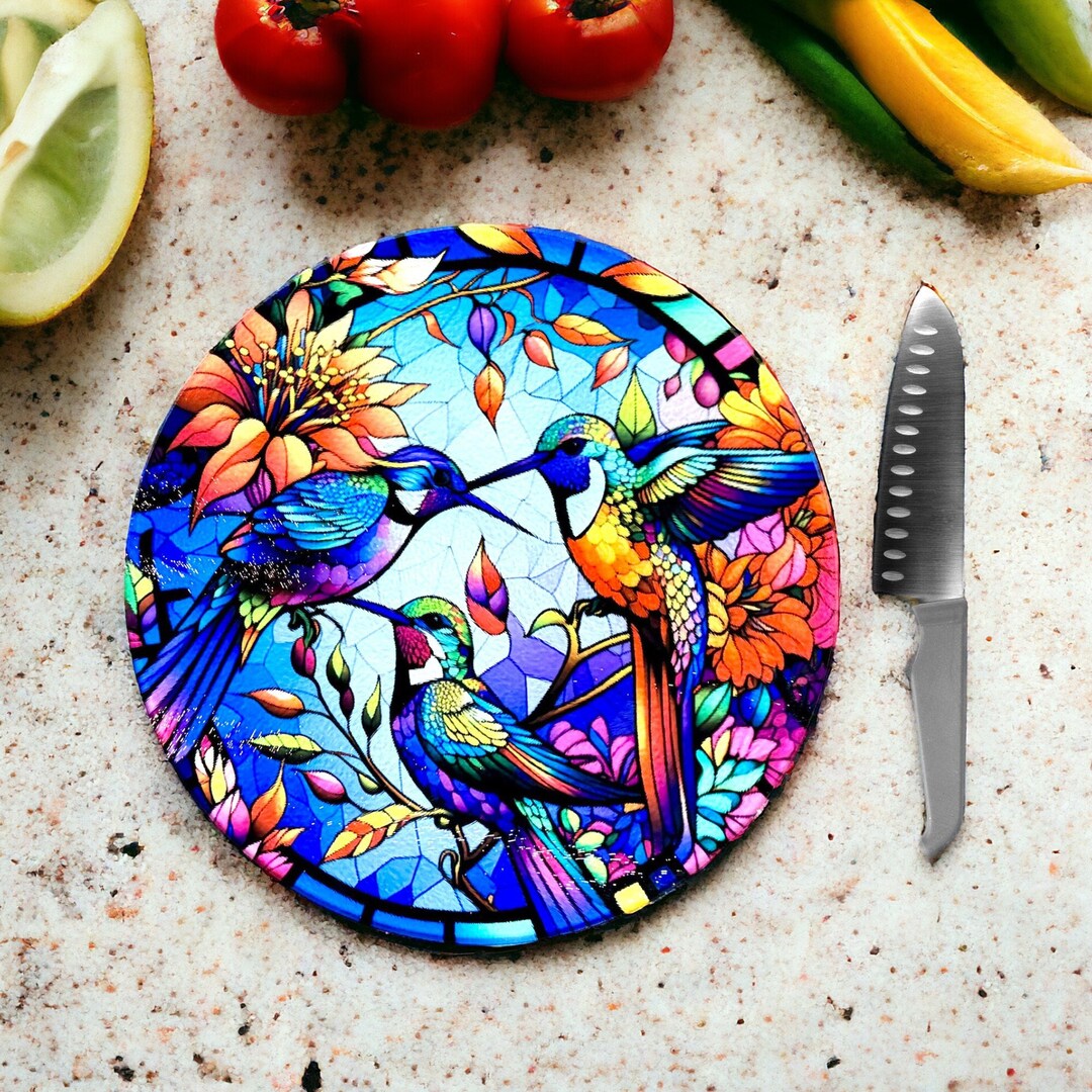Hummingbird Glass Cutting Board, Hummingbird Kitchen Decor, Christmas ...