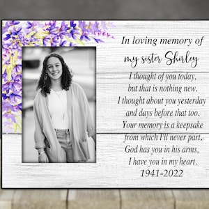 Personalized Memorial Photo Frame, Funeral Gift, Memorial for Loved One ...