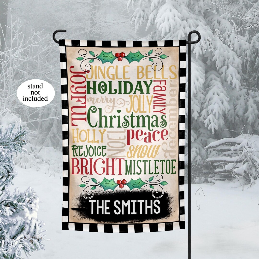 Personalized Christmas Yard Flag, Christmas Garden Flag, Holiday Porch ...