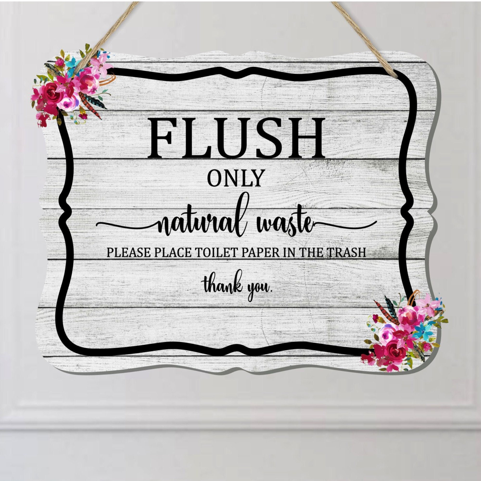 Bathroom Signs, Bathroom Wall Decor, Do Not Flush Sign, Restroom Has ...