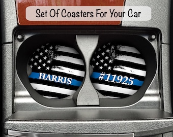 Car Coaster, Custom Car Coasters, Back the Blue, Police Officer Coaster ...