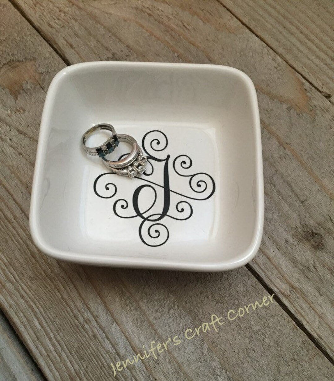 Monogrammed Jewelry Dish Ring Dish Personalized Ring Dish - Etsy