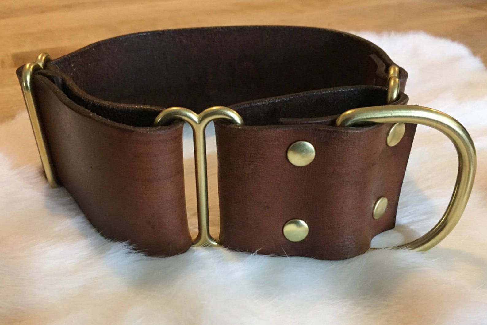 Personalized 2-inch Wide Leather Martingale Collar and Leash | Etsy