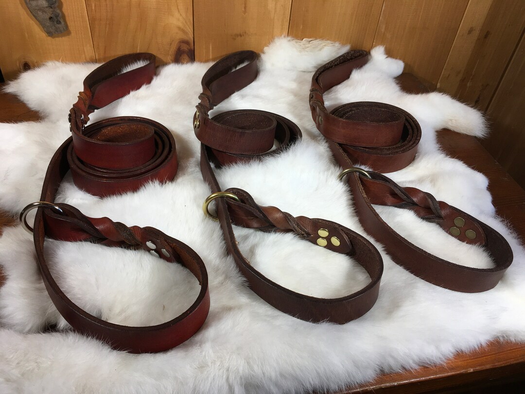 Personalized Leather Dog Slip-lead With Optional Name Plate - Etsy