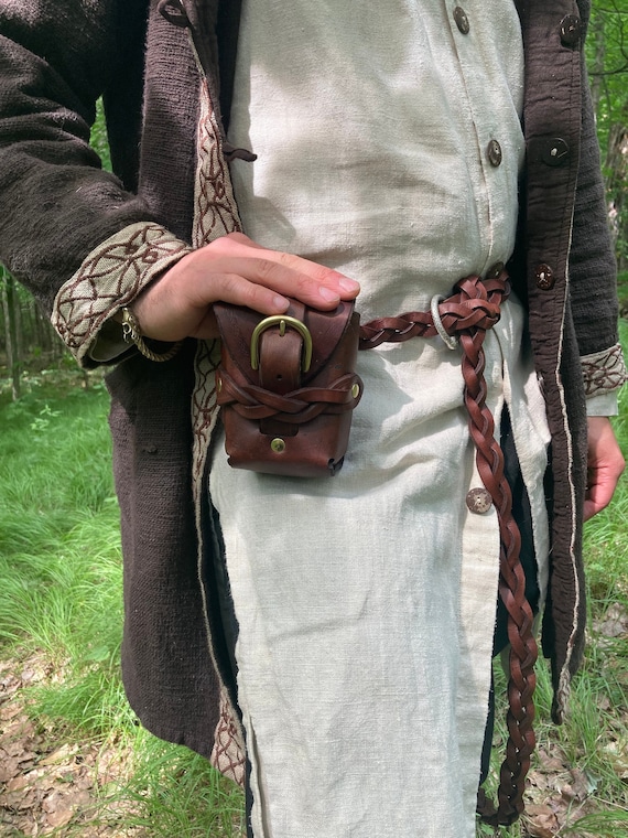 Braided Leather Belt Pouch With Buckle - Etsy