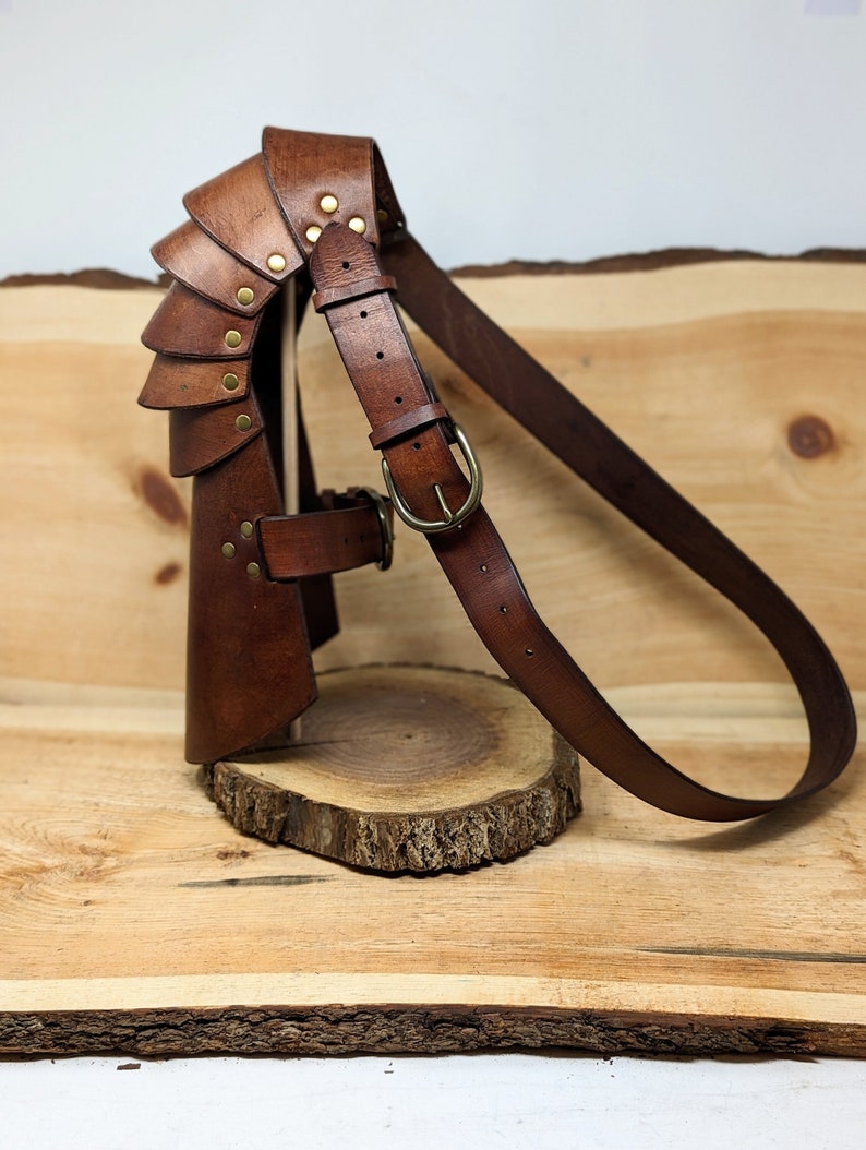 Large Leather Pauldron: Customizable Shoulder Armor - Etsy