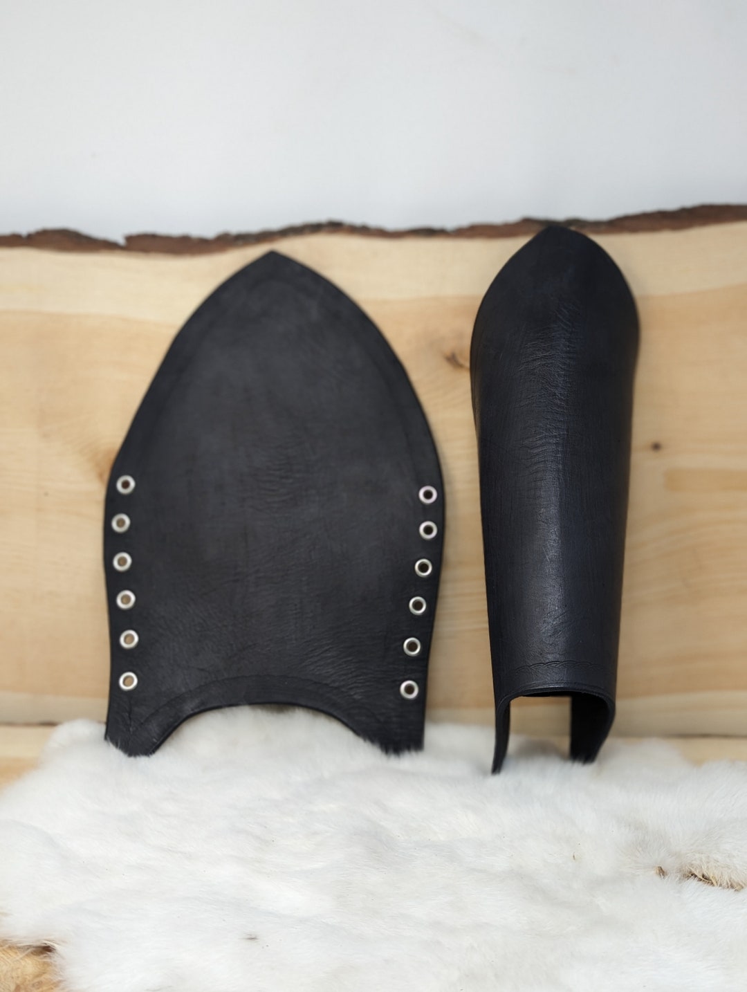 Women's Leather Leg Armor Pair (greaves/shin Guards) (customize Your ...