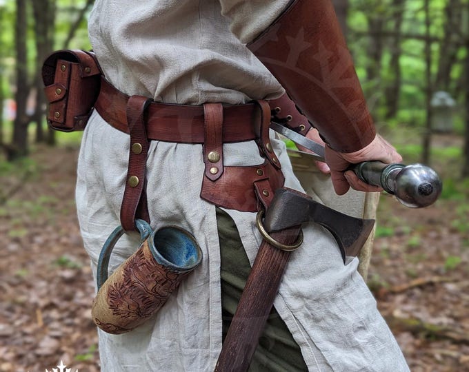 Viking Axe Belt Hanger in Quality Leather. - Etsy