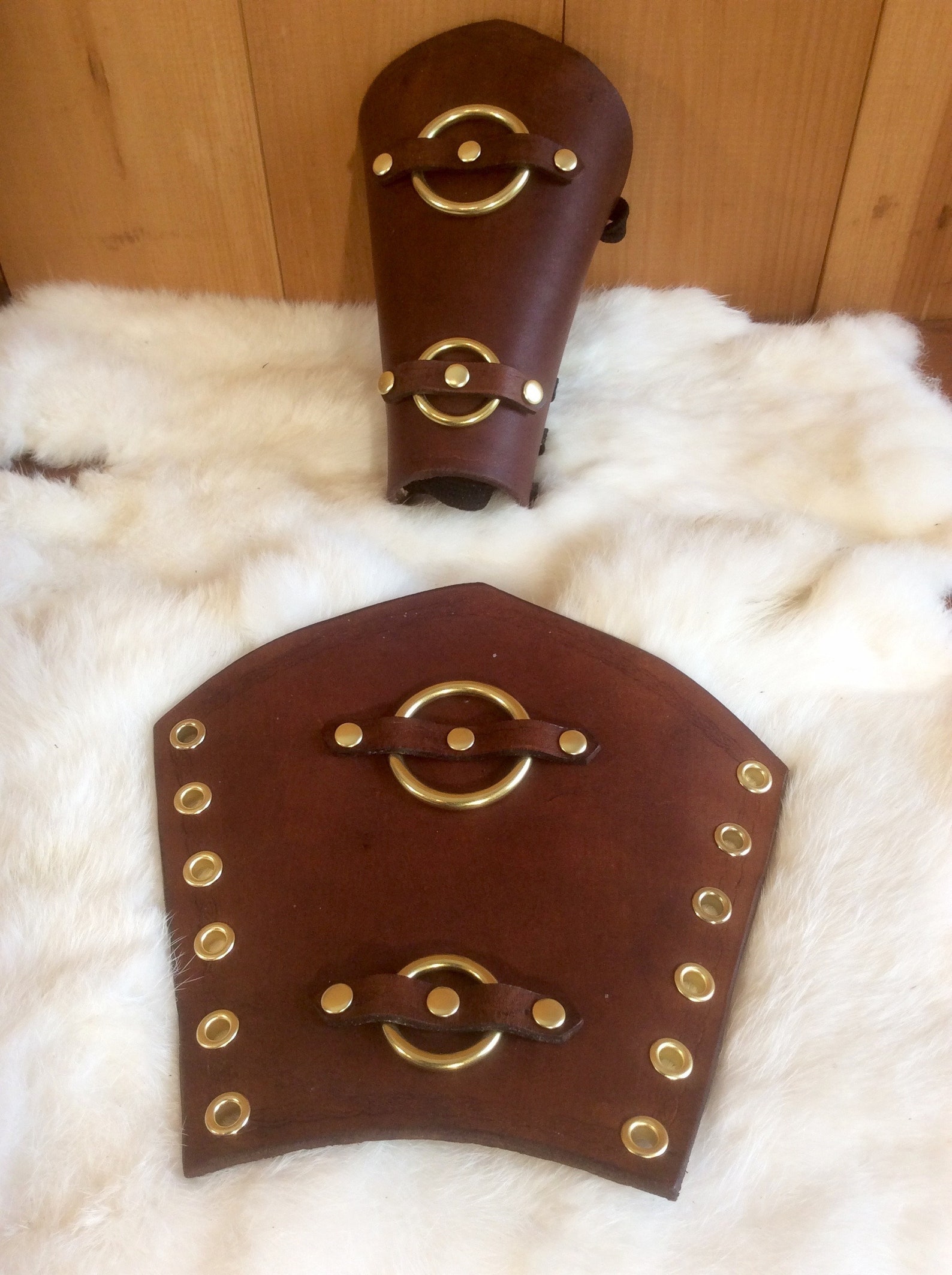 Leather Ring Bracers: Women's Forearm Armor, Customizable Colors - Etsy