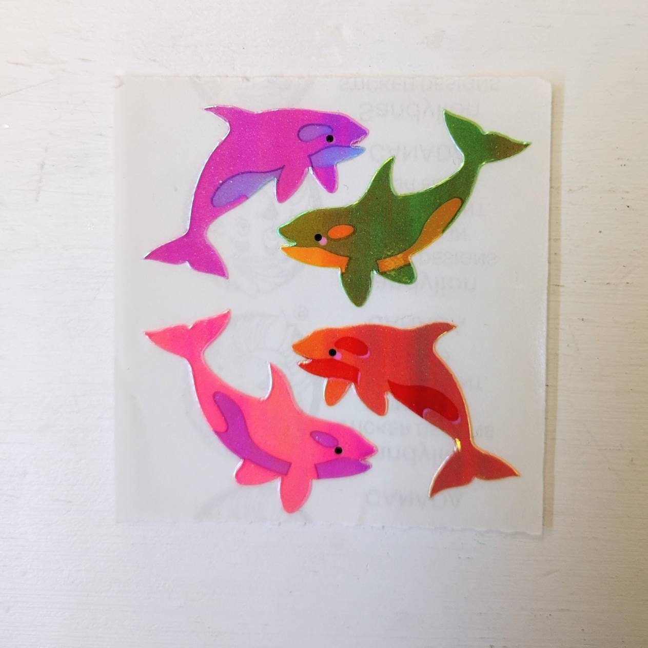 Sandylion Stickers Holographic 1990s /safari Tropical Fish Music Notes ...