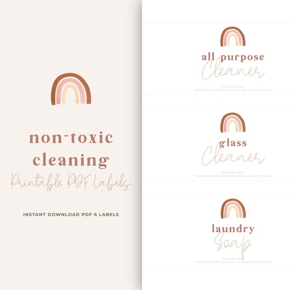 Printable Non-toxic Cleaning Product Labels Instant Download | Etsy