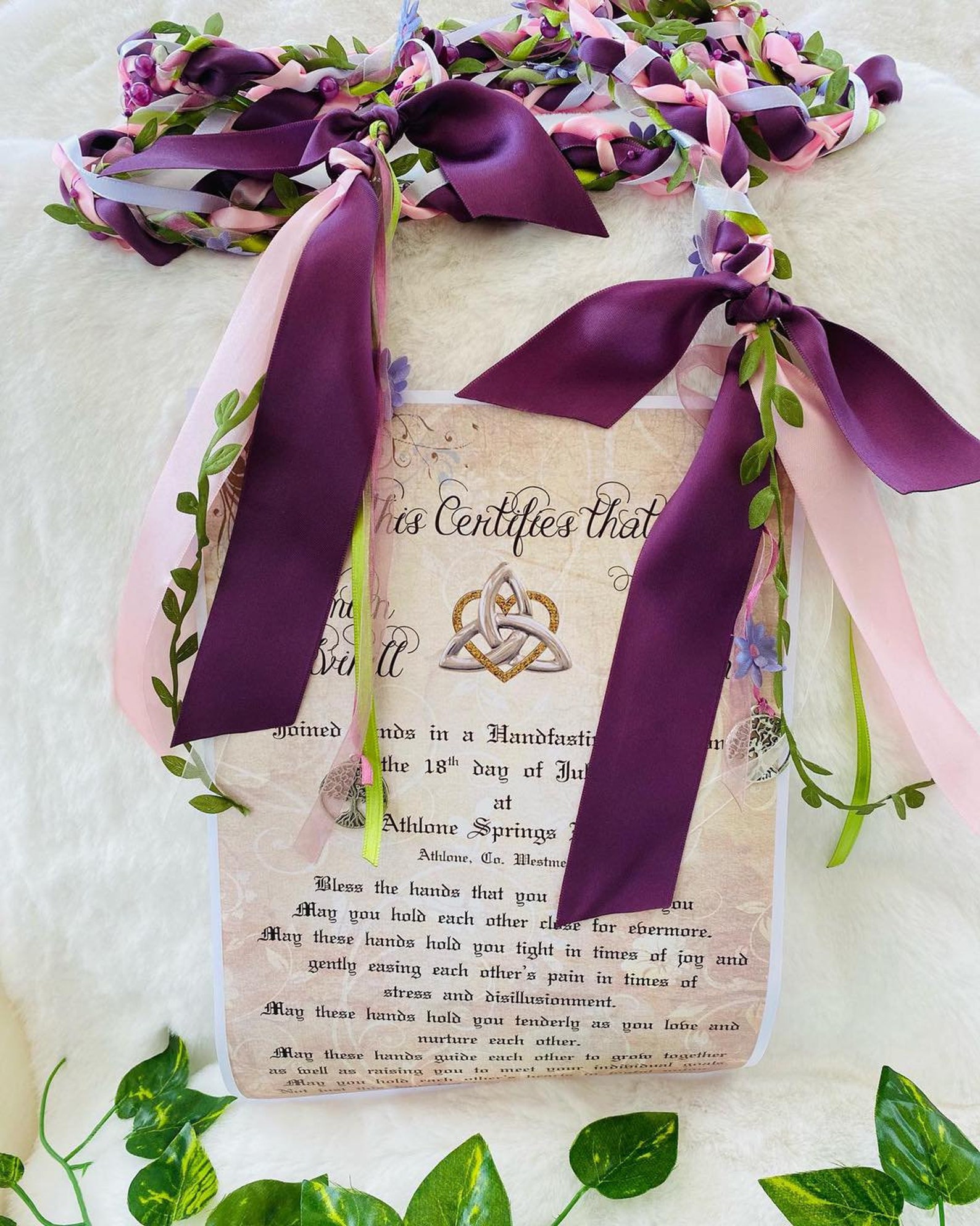 Handfasting Blessing Certificate - Personalised - A4 - Etsy