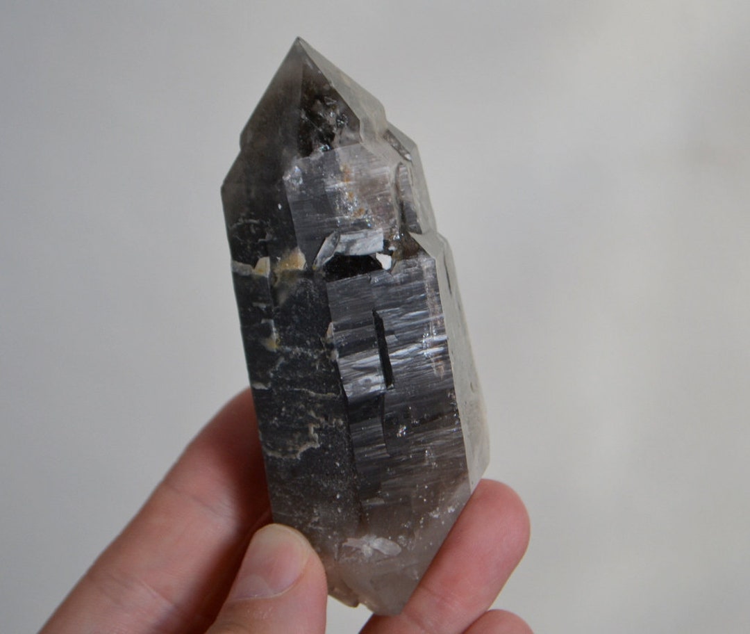 Morion Black Double Terminated Quartz Scepter Skeletal Elestial Rough ...