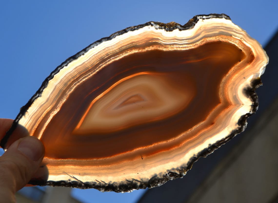 Banded Agate Slice From Artigas Uruguay Rare With Parallax - Etsy