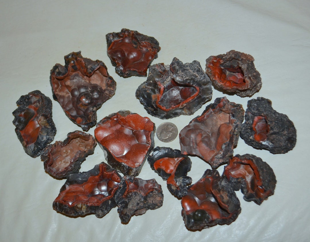 14 Pcs LOT Botryoidal Crater Agate Red Fox Orellanite From - Etsy