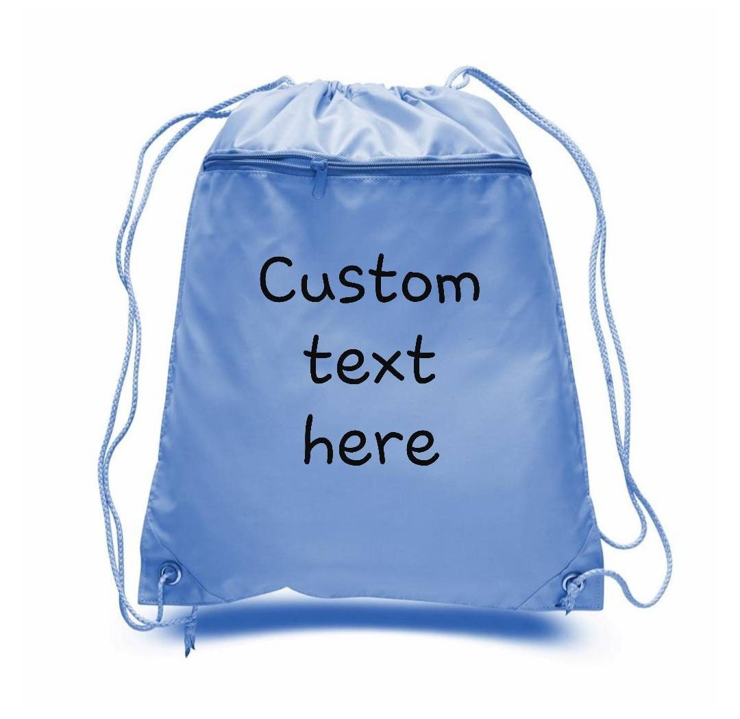 NEW COLORS!!! CUSTOM Cinch Sack / Drawstring Backpack With Zipper ...