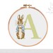Peter Rabbit Monogram A Cross Stitch PDF Pattern, Peter Rabbit Alphabet ...