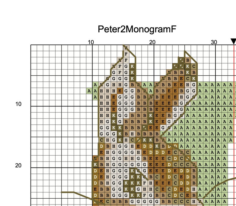 Peter Rabbit Monogram F Cross Stitch PDF Pattern, Peter Rabbit Alphabet ...