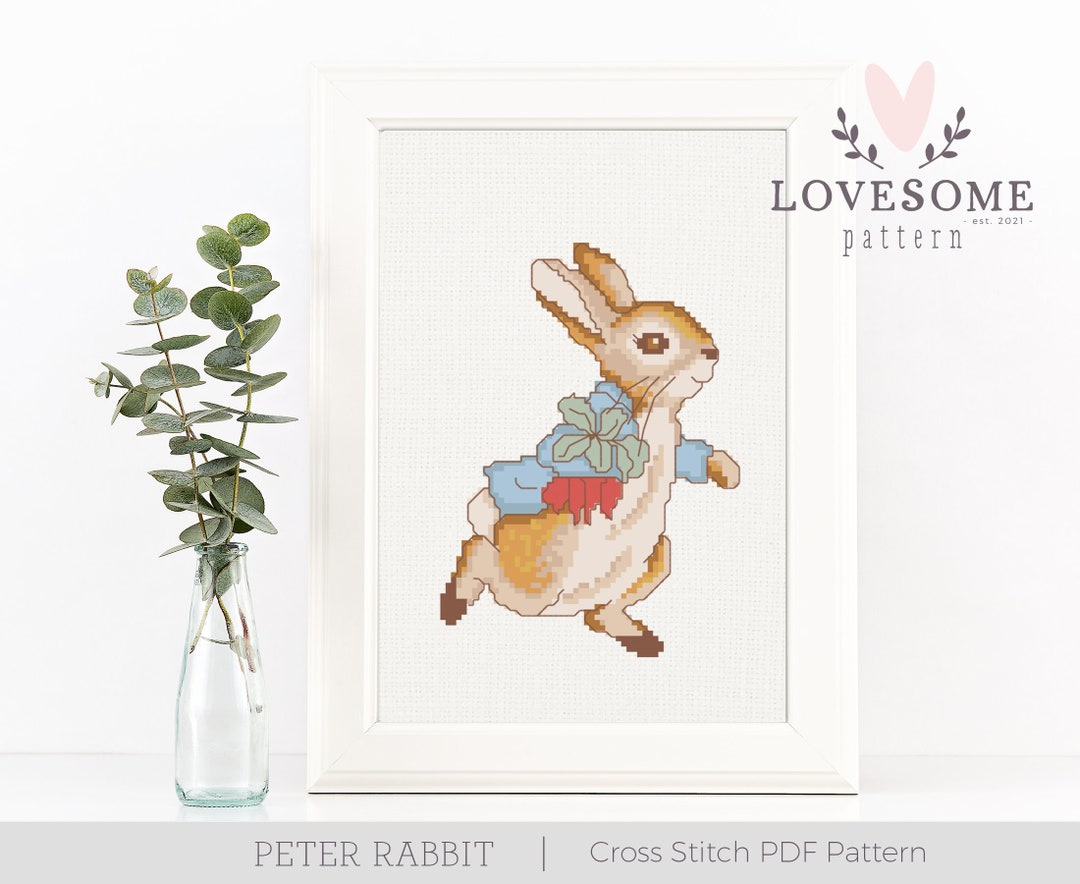 Peter Rabbit Cross Stitch PDF Pattern, Easter Bunny Cross Stitch ...